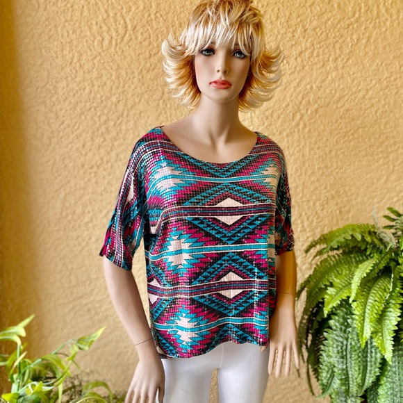 INC International Concepts | Tops | Inc Brand Colorful Embellished Top ...
